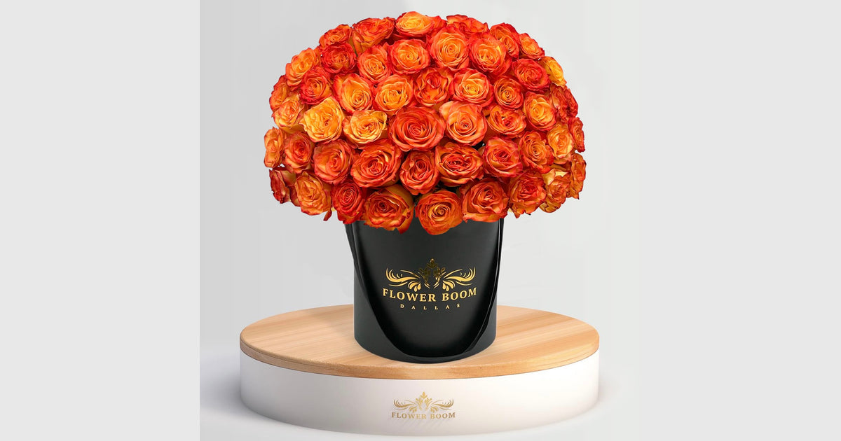 Circus Orange Roses In a Box | Luxury Roses | Circus Rose Near me