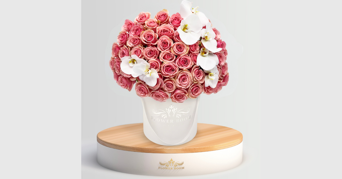 Geraldine Roses And White Orchids | High End Florist In Dallas